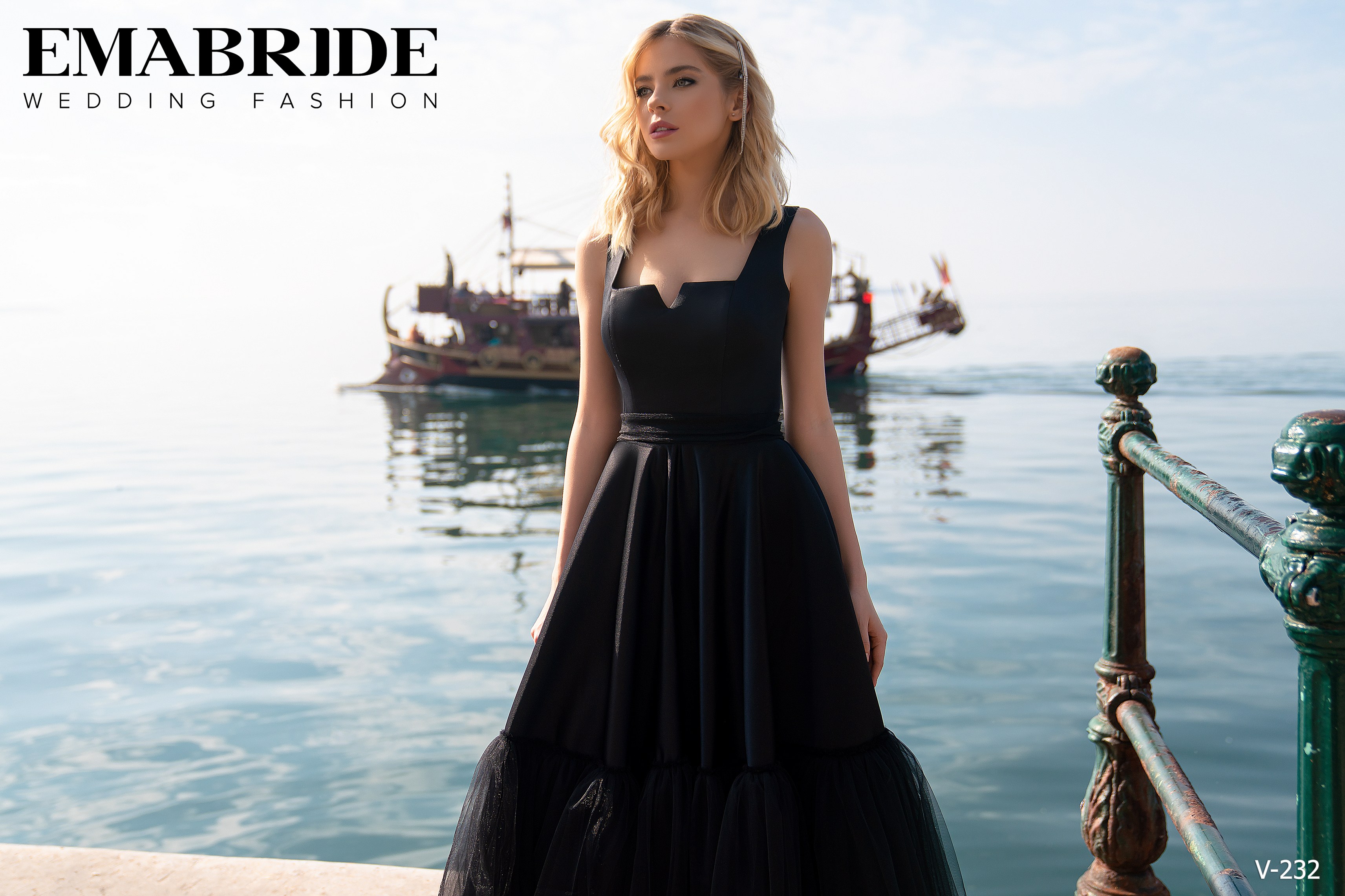 A line square neck tulle Evening dress V-232 Product for Sale at NY ...